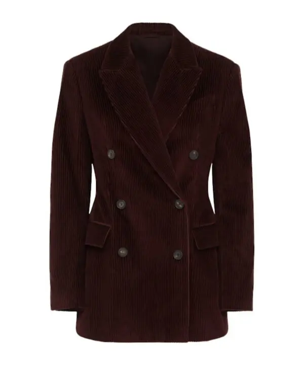 Brunello Cucinelli Double Breasted Corduroy Blazer