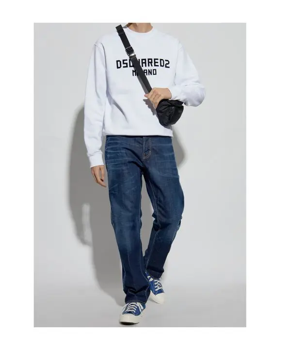 Dsquared2 Velvet Logo Crewneck Sweatshirt
