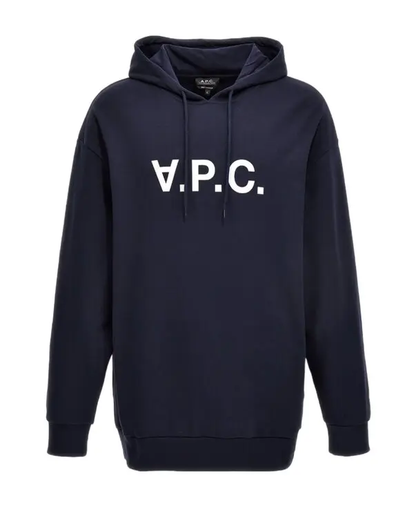 A.p.c. Logo Printed Drawstring Hoodie - Black