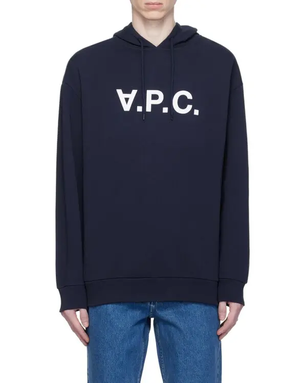 A.p.c. Logo Printed Drawstring Hoodie - Black