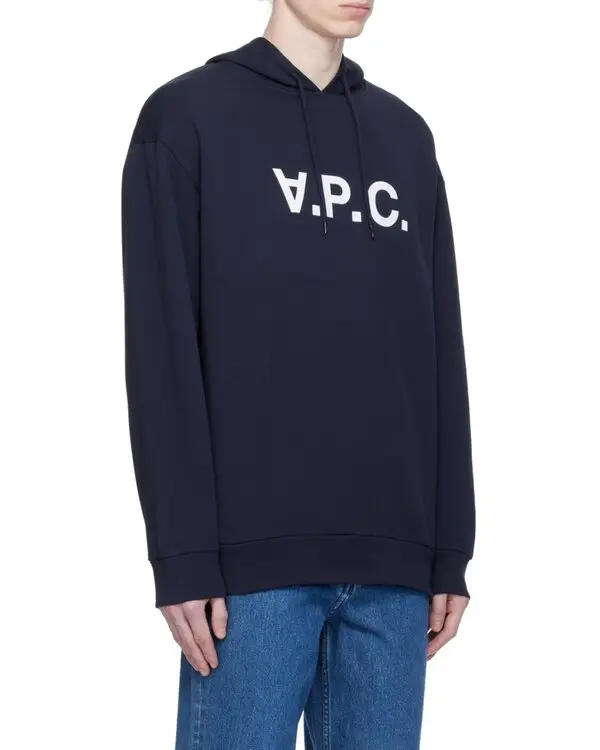 A.p.c. Logo Printed Drawstring Hoodie - Black
