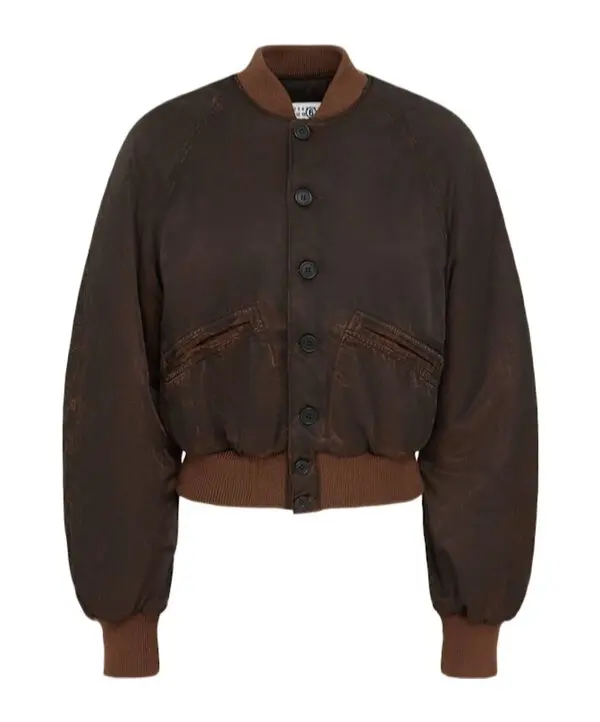 MAISON MARGIELA Washed Cotton Viscose Satin Bomber