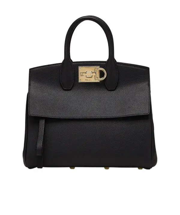 FERRAGAMO Studio Small Top Handle Bag - Black