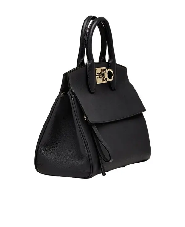 FERRAGAMO Studio Small Top Handle Bag - Black