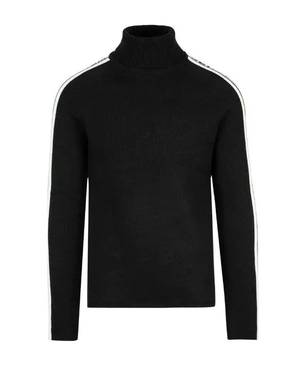 We11Done Ribbed Turtleneck Sweater With Logo Detail