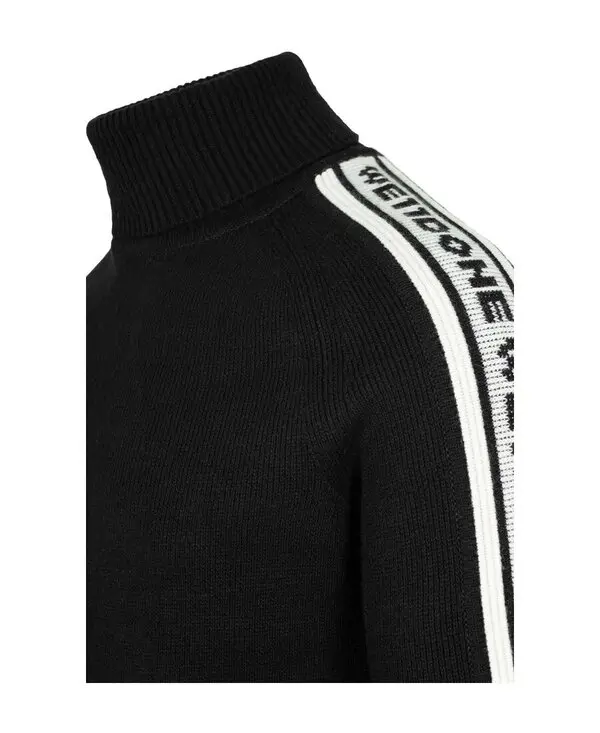 We11Done Ribbed Turtleneck Sweater With Logo Detail