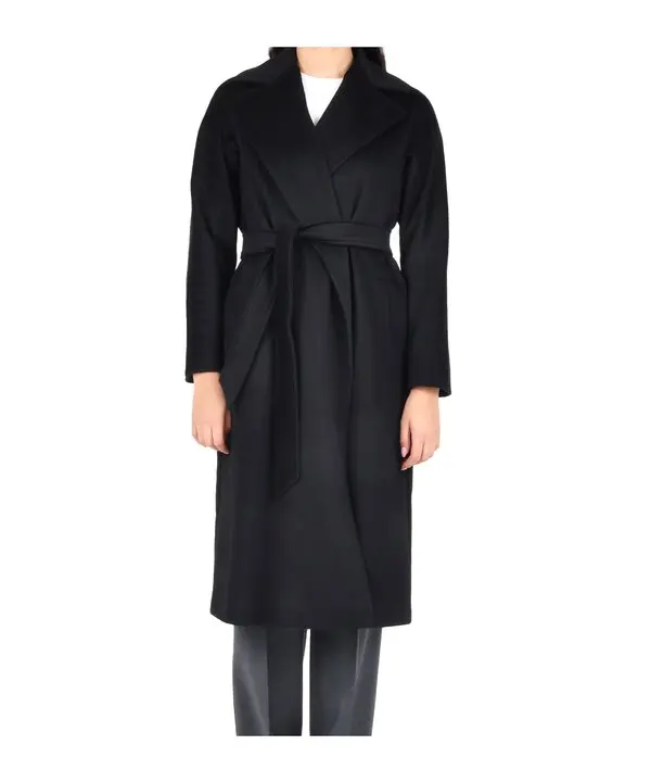 Max Mara Belted Midi-length Coat - Black