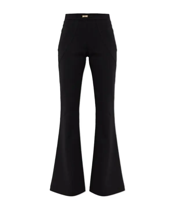 Versace Logo Detailed Flared Trousers - Black