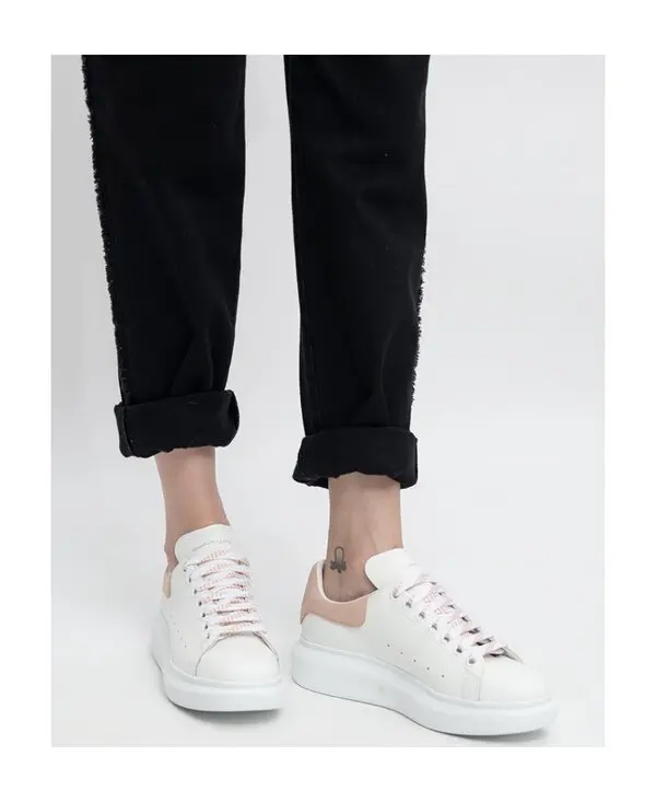 Alexander McQueen Chunky Design Leather Lace-up Sneakers - White
