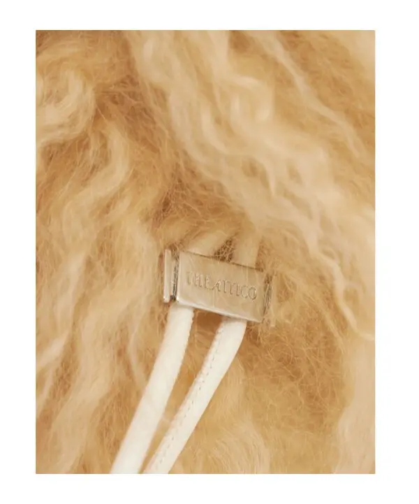 Attico Mongolian Fur Short Coat - Nude