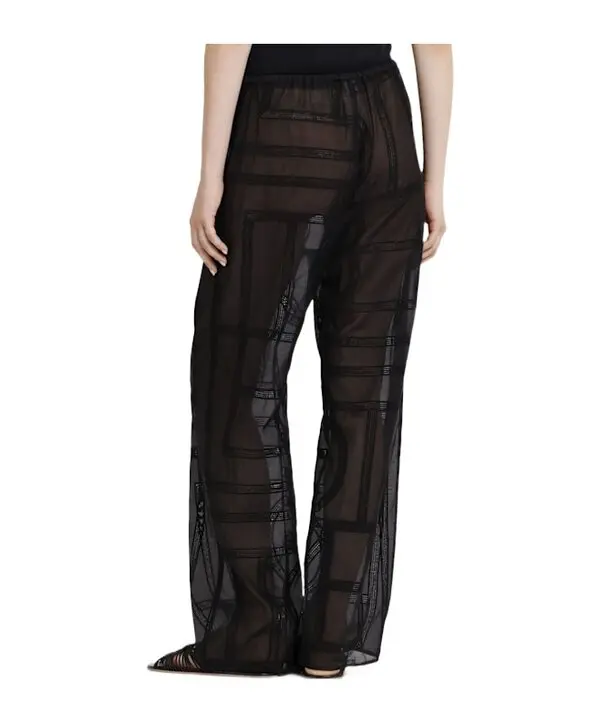 TOTEME Monogram Cotton Silk Pajama Pants - Black