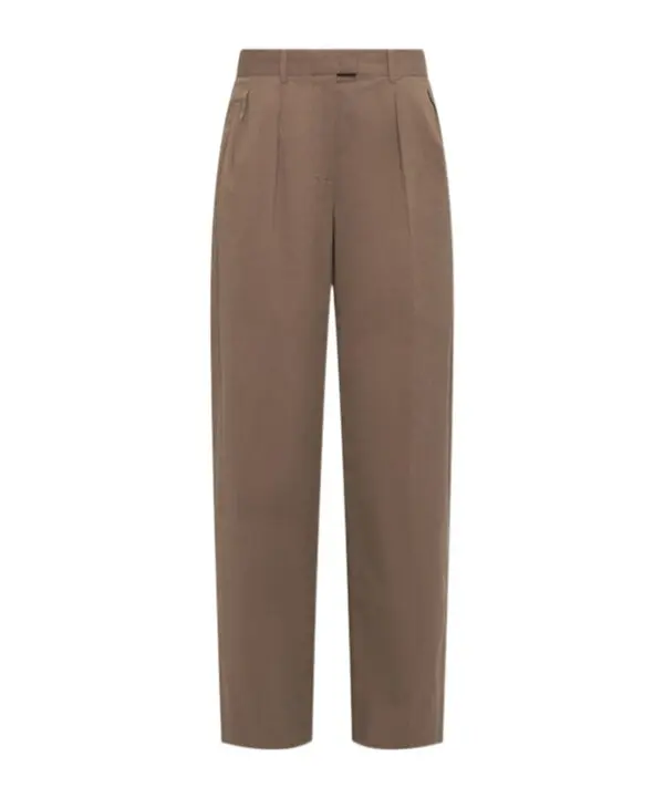 THE ROW Alfidis Cotton Gabardine Straight Pants - Brown