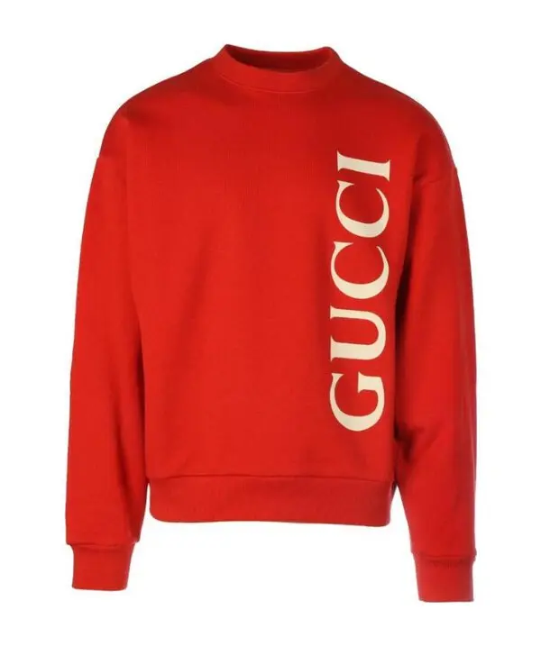 Gucci Logo Print Crewneck Sweatshirt - Red