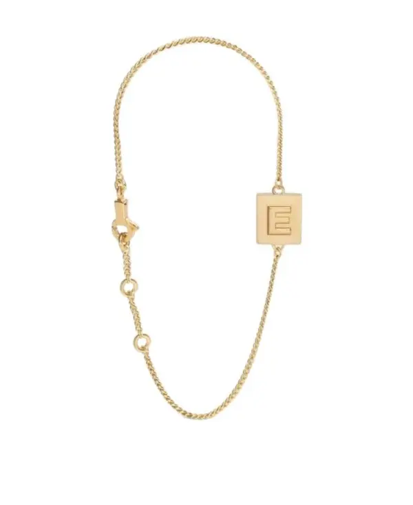 Celine Alphabet E Bracelet In Brass With Gold Finish - Yellow