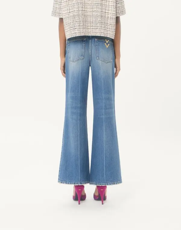 Valentino Garavani Button Detailed Flared Jeans