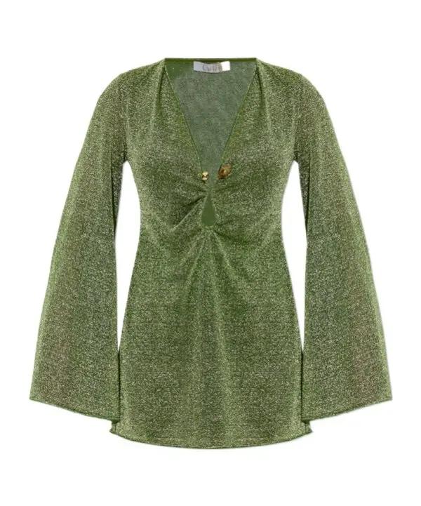 Oseree Lurex Cut-out Mini Dress