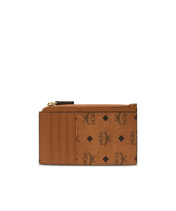 Mcm All-over Logo Print Wallet - Brown
