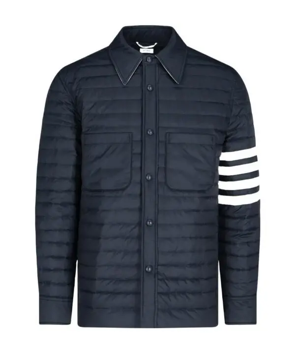 Thom Browne Quilted Jacket With Contrasting Stripes
