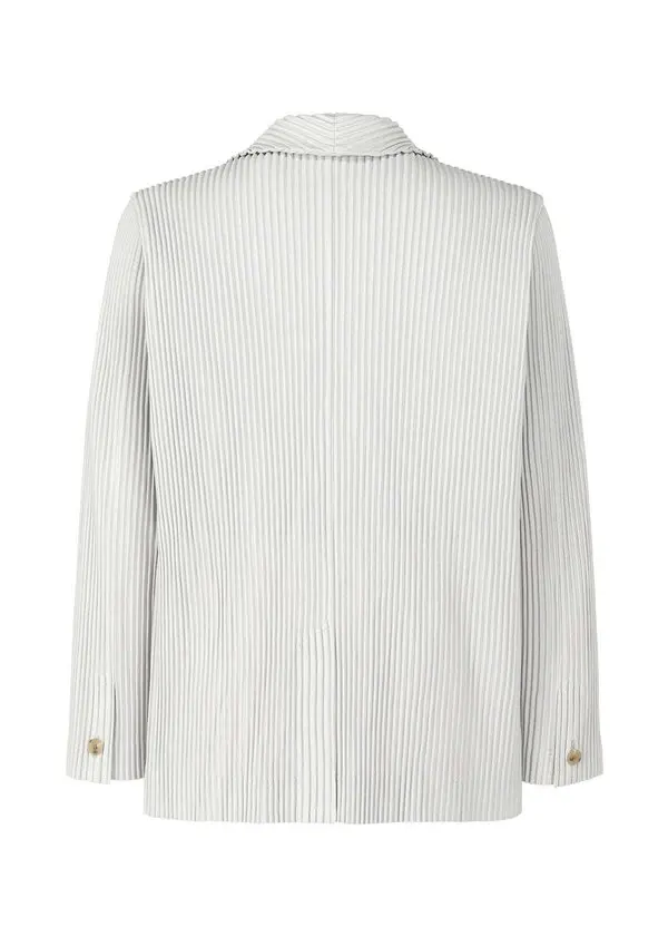 Issey Miyake Single Breasted Pleated Blazer - White