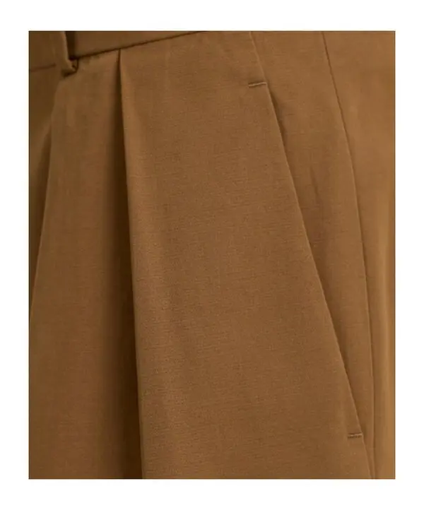 THE ROW Igor Cotton Wide Leg Pants - Brown