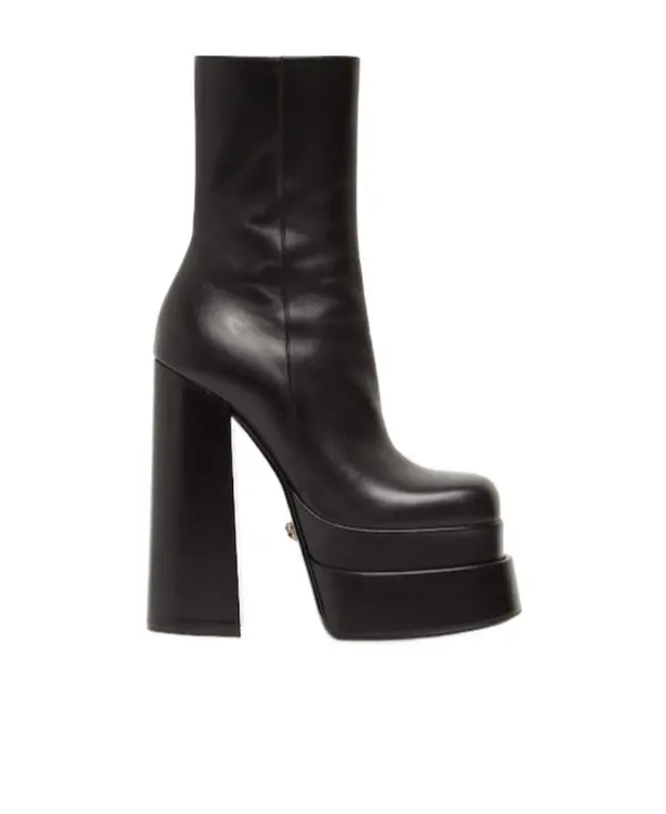 Versace Logo High-top And Bare Boots - Black