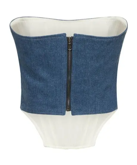 Giuseppe Di Morabito Embellished Denim Corset Top