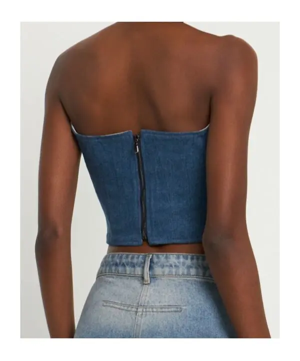Giuseppe Di Morabito Embellished Denim Corset Top