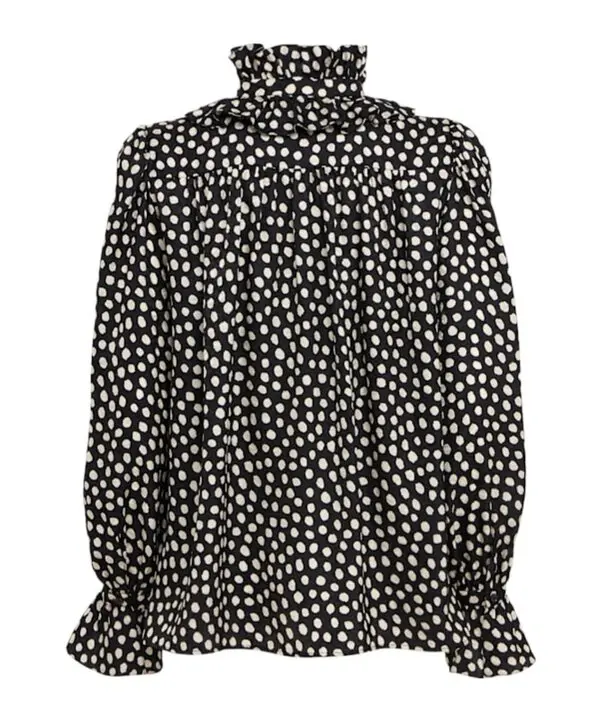 Chloé Dot Print Silk Jacquard Shirt