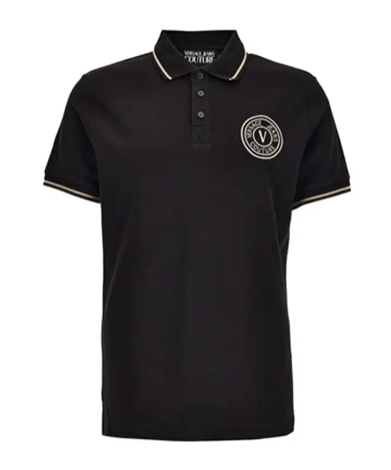 Versace Logo Trim Polo Shirt