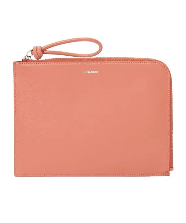 JIL SANDER Leather Zipper Clutch