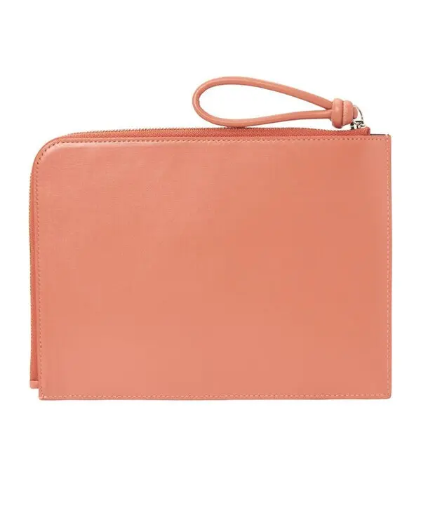 JIL SANDER Leather Zipper Clutch