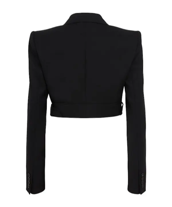 Chloé Grain De Poudre Crop Blazer With Belt