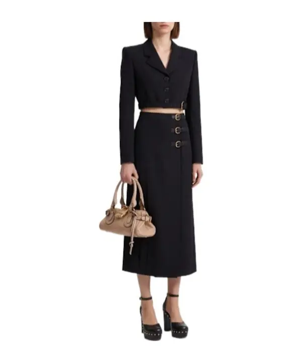 Chloé Grain De Poudre Crop Blazer With Belt