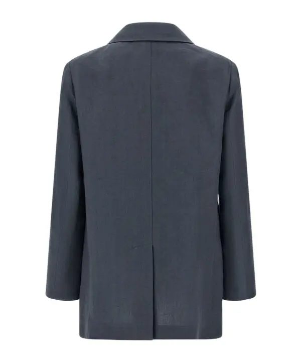 BLAZÉ MILANO Midday Sun Double-breasted Linen Blazer - Black
