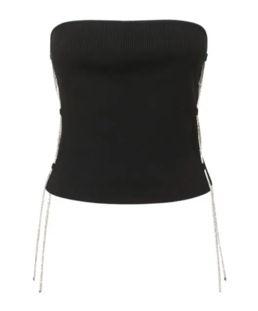 Giuseppe Di Morabito Knit Bandeau With Lace-up Detail - Black