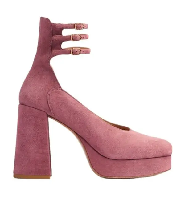 Chloé 110mm Loti Suede Platform Pumps