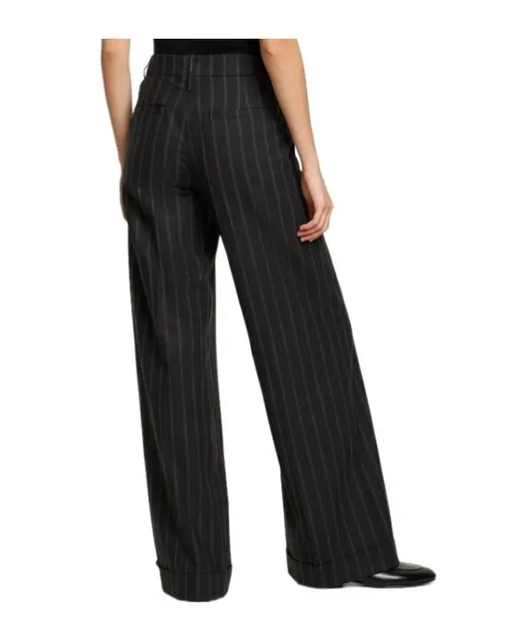 Brunello Cucinelli Pinstriped Wool Straight Leg Trousers