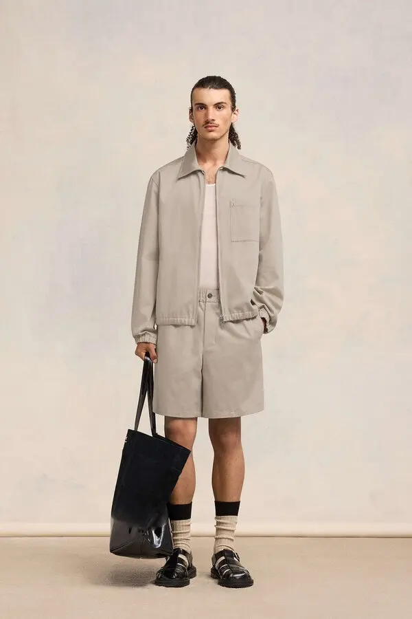 Ami Long-sleeved Zipped Bomber Jacket - Nude