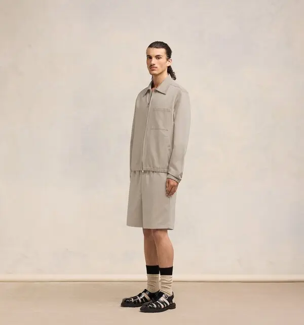 Ami Long-sleeved Zipped Bomber Jacket - Nude