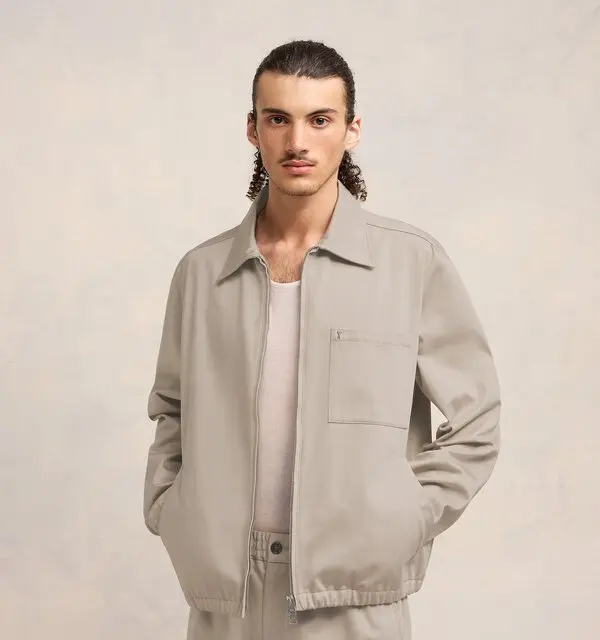 Ami Long-sleeved Zipped Bomber Jacket - Nude