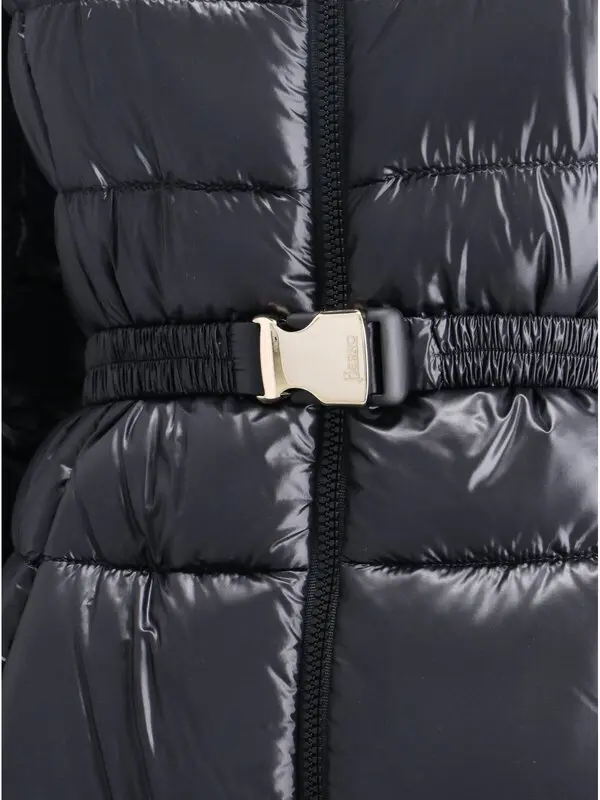 Herno High Neck Long Sleeve Zip Up Down Coat