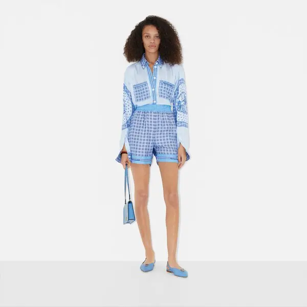Burberry Monument Print Silk Shirt