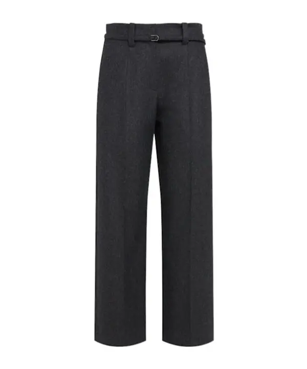 Brunello Cucinelli Cropped Wool Trousers With Belt Loops