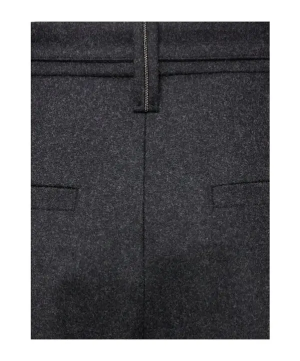 Brunello Cucinelli Cropped Wool Trousers With Belt Loops