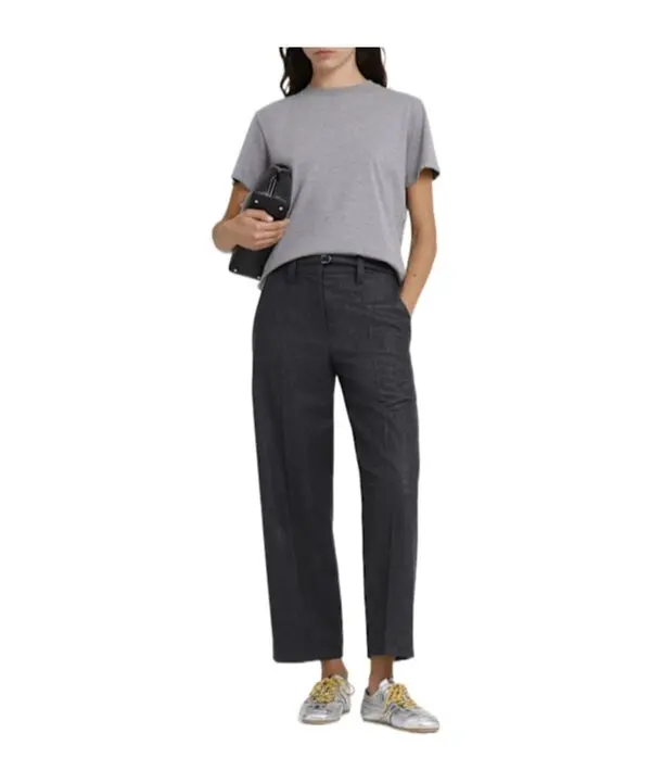 Brunello Cucinelli Cropped Wool Trousers With Belt Loops