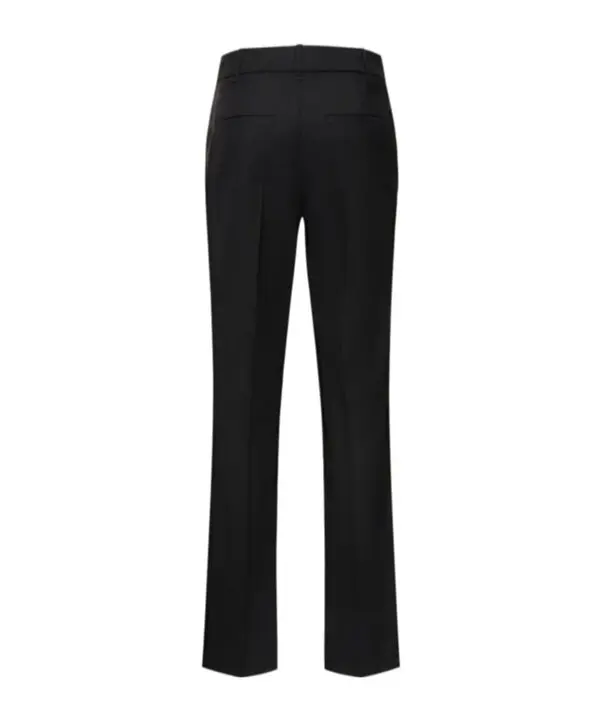 Brunello Cucinelli Wool Crepe Straight Leg Tailored Trousers