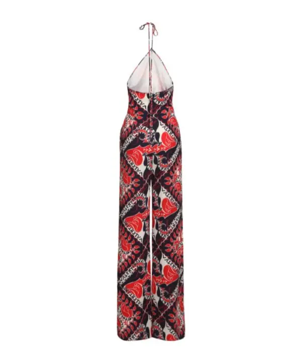 Valentino Garavani Printed Silk Crêpe Halter Jumpsuit