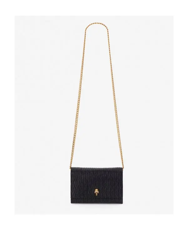 Alexander McQueen Textured Skull Embellished Shoulder Bag