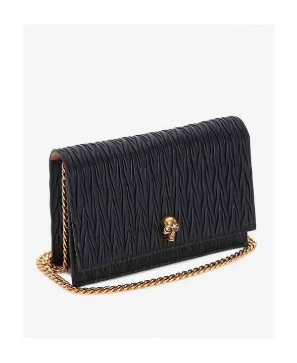 Alexander McQueen Textured Skull Embellished Shoulder Bag