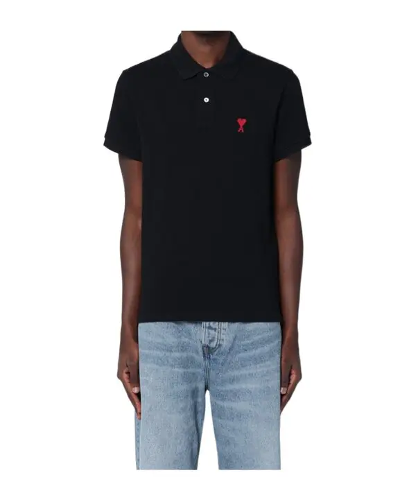 AMI Paris Logo-embroidered Polo Shirt